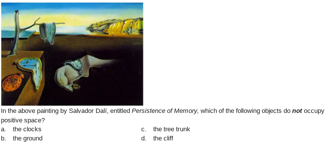 In the above painting by Salvador Dalí, entitled Persistence of Memory, w..