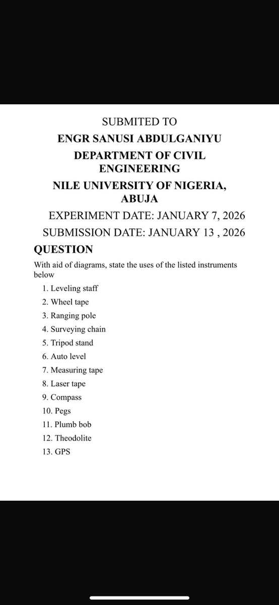 With the aid of diagrams, state the uses of the listed instruments below:..