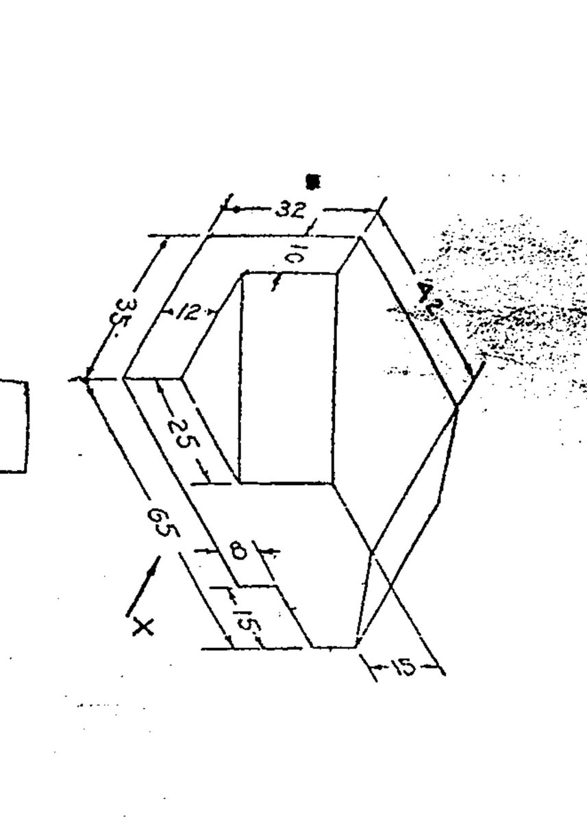 Given the isometric drawing of a 3D object with the following dimensions:..