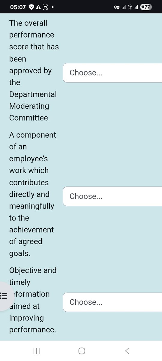 The overall performance score that has been approved by the Departmental
