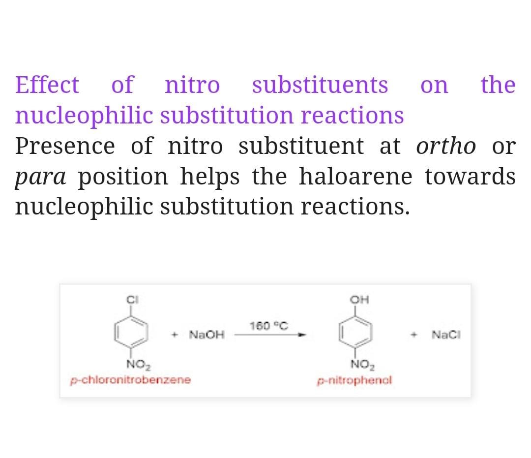 Effect of Nitro Substituents on Nucleophilic Substitution Reactions Expl..