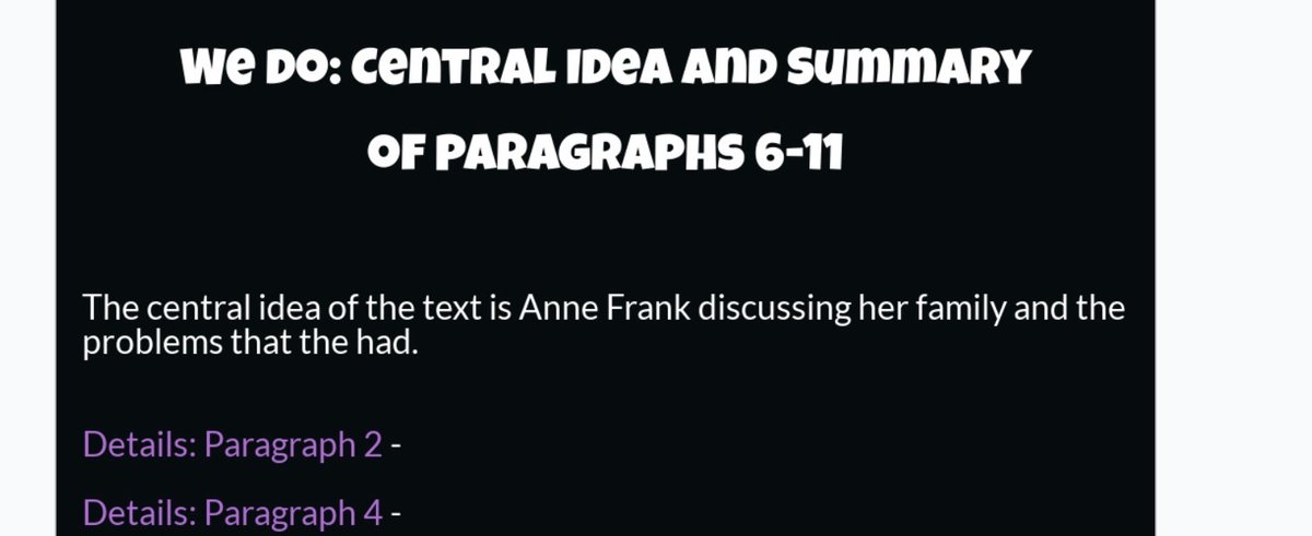 We DO: CENTRAL IDEA AND SUMMARY OF PARAGRAPHS 6-11 The central idea of t..