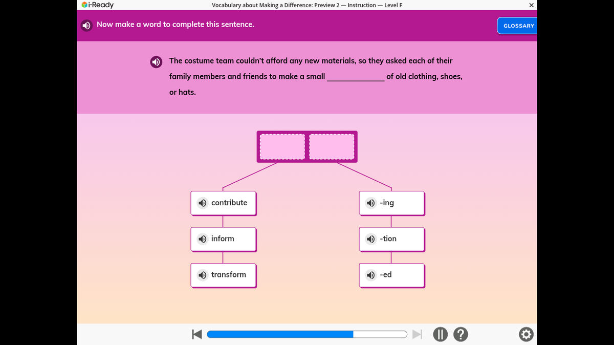 i-Ready Vocabulary about Making a Difference: Preview 2 - Instruction - L..