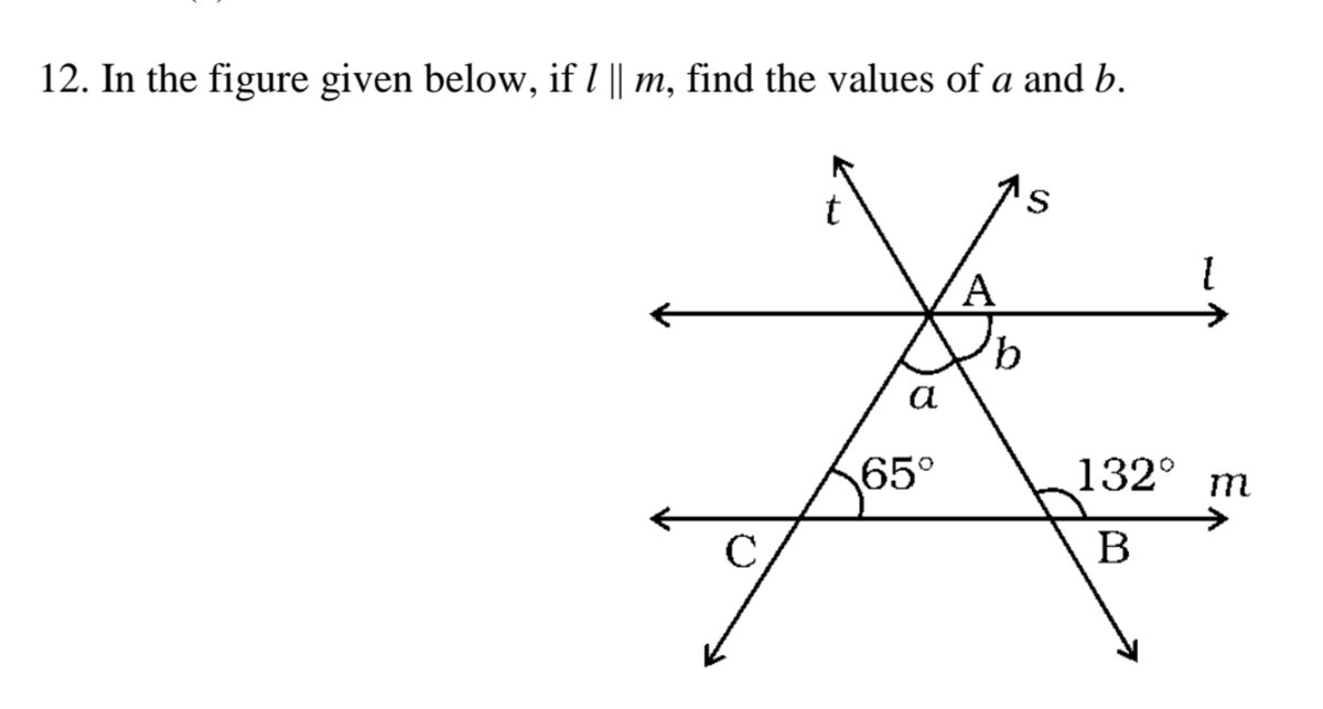 In the figure given below, if lines l and m are parallel ( l \paralle..