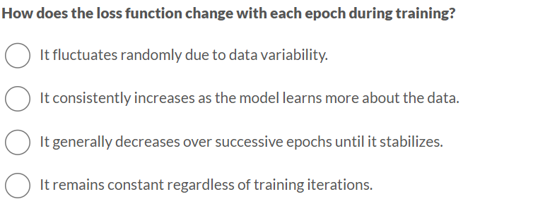 How does the loss function change with each epoch during training? It fl..