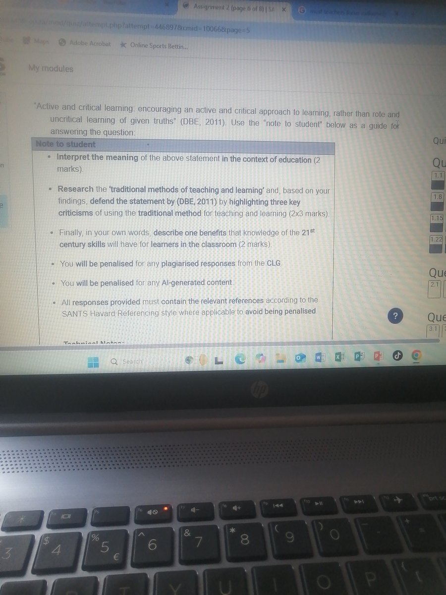 Interpret the meaning of the statement "Active and critical learning: enc..