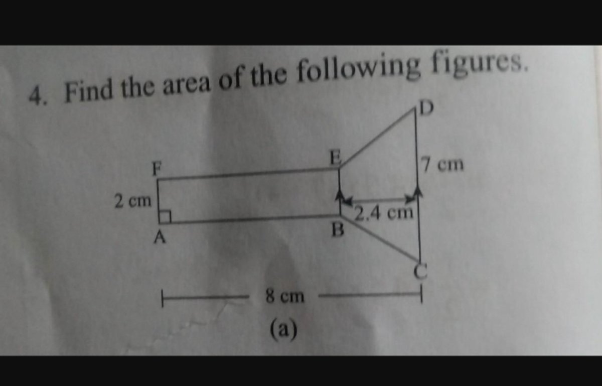Find the area of the figure consisting of a rectangle and a trapezium as