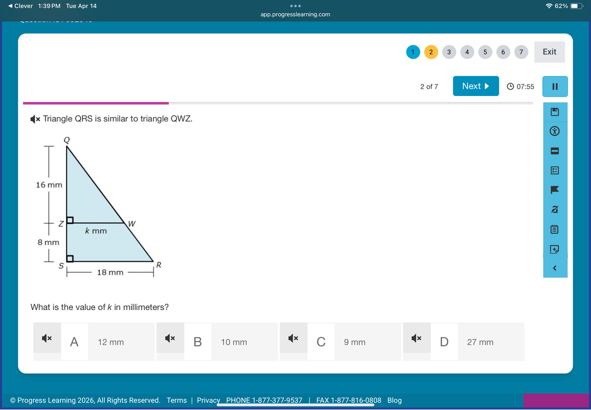 Triangle QRS is similar to triangle QWZ. Triangle QRS is similar to tria..