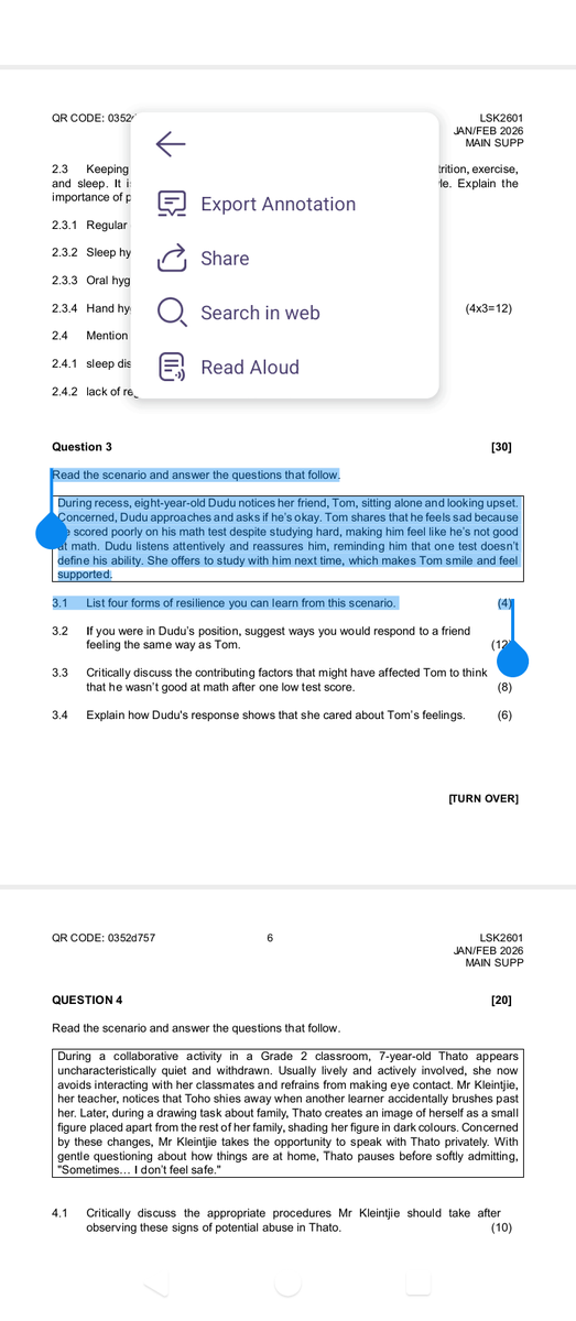 Read the scenario and answer the questions that follow. During recess, e..
