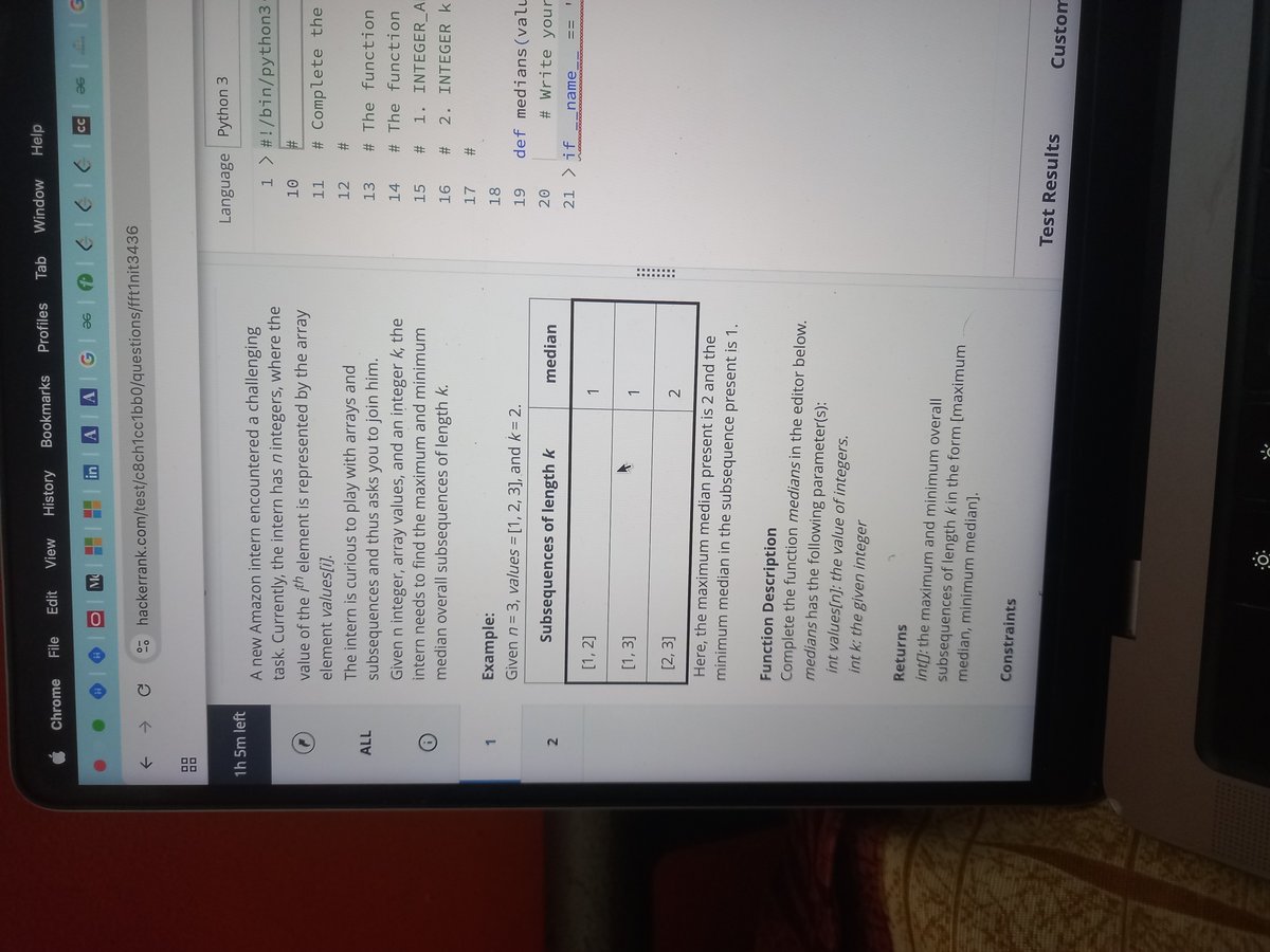 Given n integers in an array "values" and an integer k, find the maximum