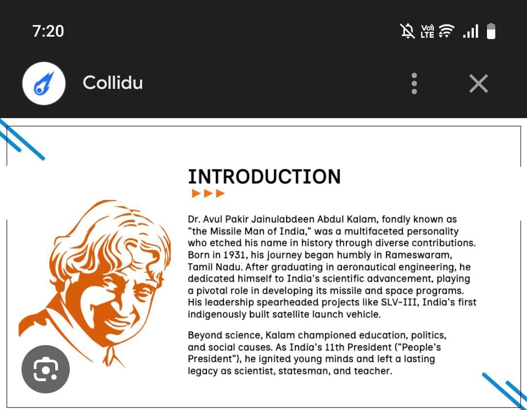 Introduction to Dr. A.P.J. Abdul Kalam Dr. Avul Pakir Jainulabdeen Abdul..