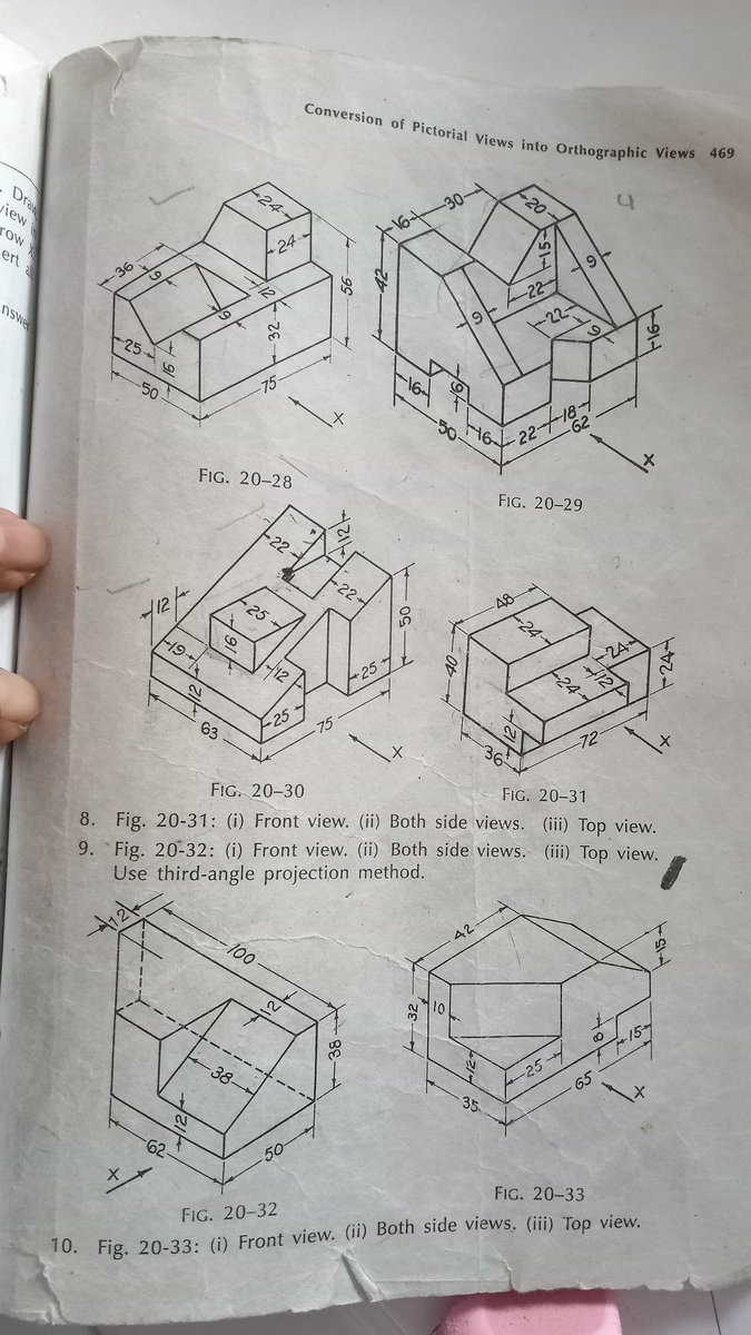 Orthographic Projections Using Third-Angle Projection Method Draw the fol..