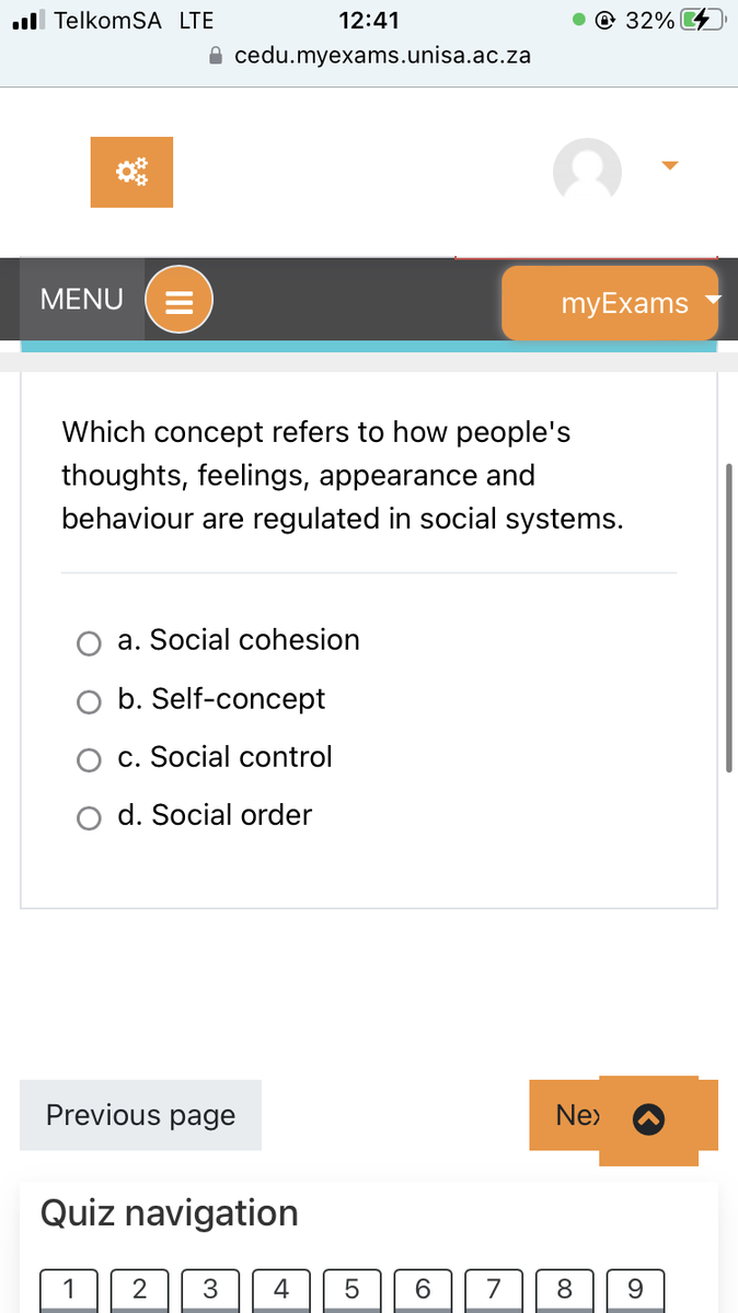 Which concept refers to how people's thoughts, feelings, appearance and b..