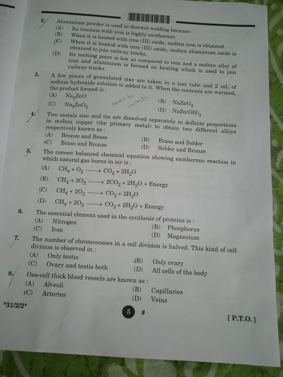 Aluminium powder is used in thermit welding because: (A) (B) (C) Its reac..