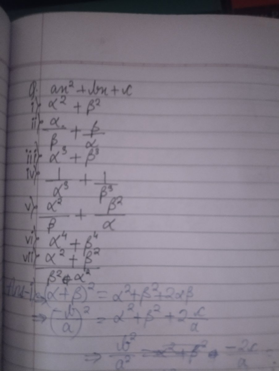 Given the quadratic equation ax^2 + bx + c = 0, with roots \alpha and \be..