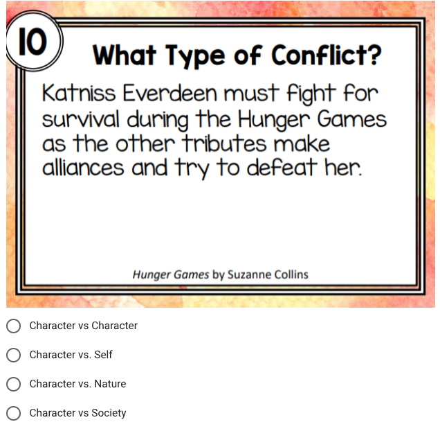 What type of conflict is present in the following scenario? Katniss Ever..