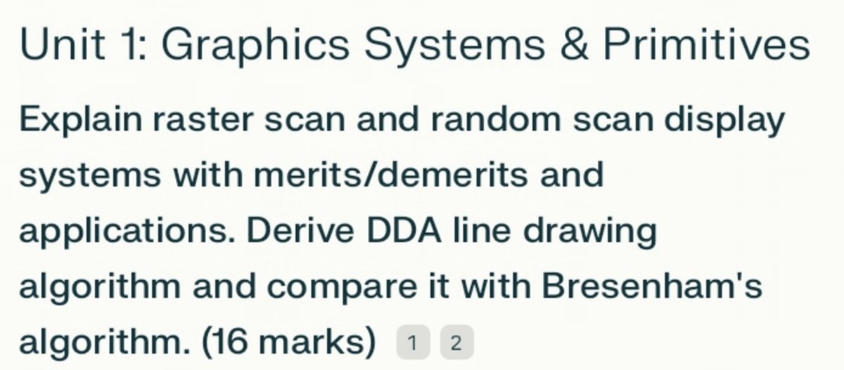 Explain raster scan and random scan display systems with merits/demerits
