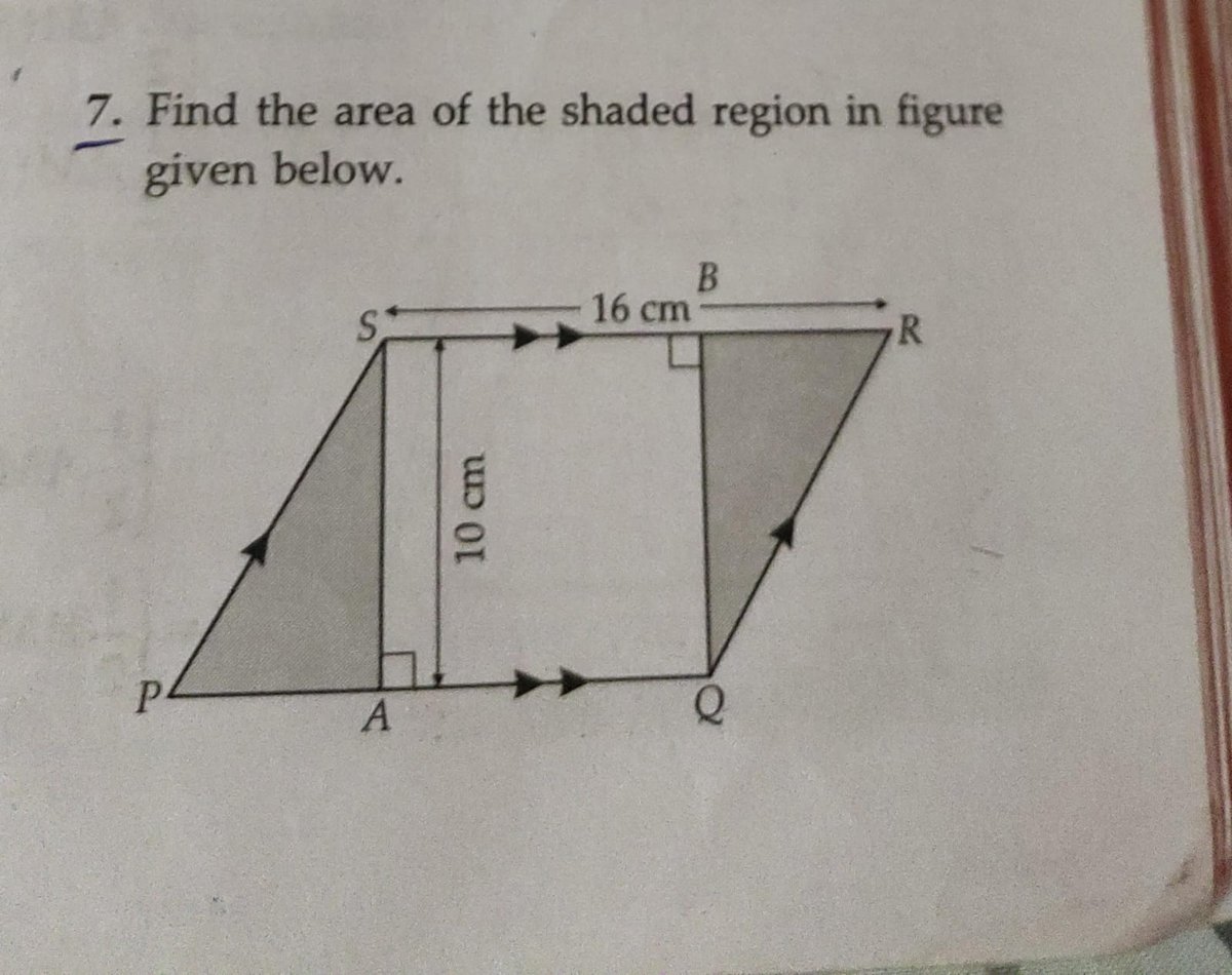 Find the area of the shaded region in figure given below. | Filo