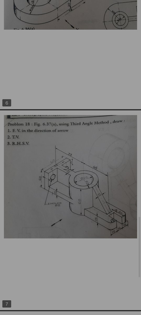 Problem 18: Orthographic Projections using Third Angle Method Given the i..