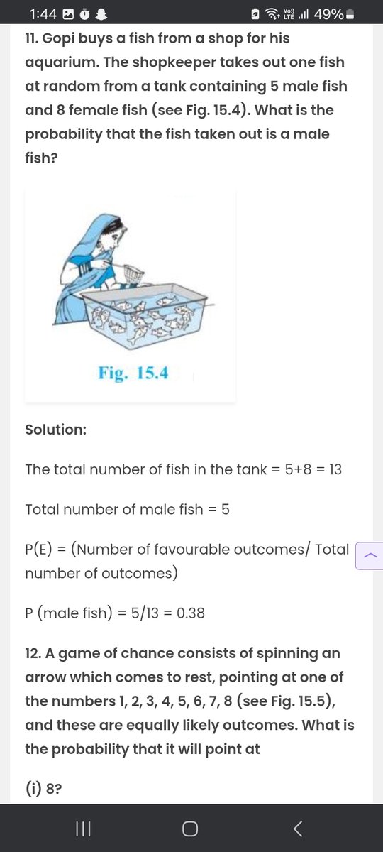 Gopi buys a fish from a shop for his aquarium. The shopkeeper takes out o..