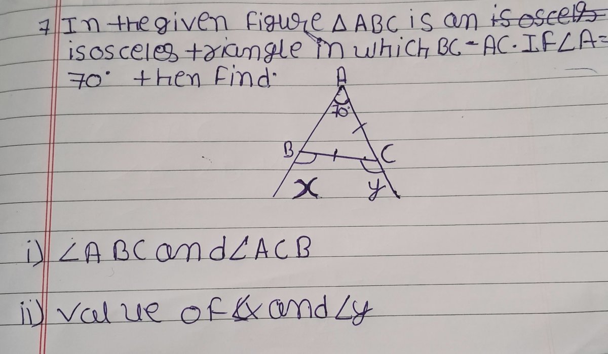 In The Given Figure Triangle Abc Is An Isosceles Triangle In Which Bc
