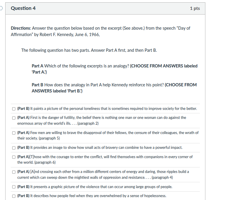 Directions: Answer the question below based on the excerpt (See above.) f..