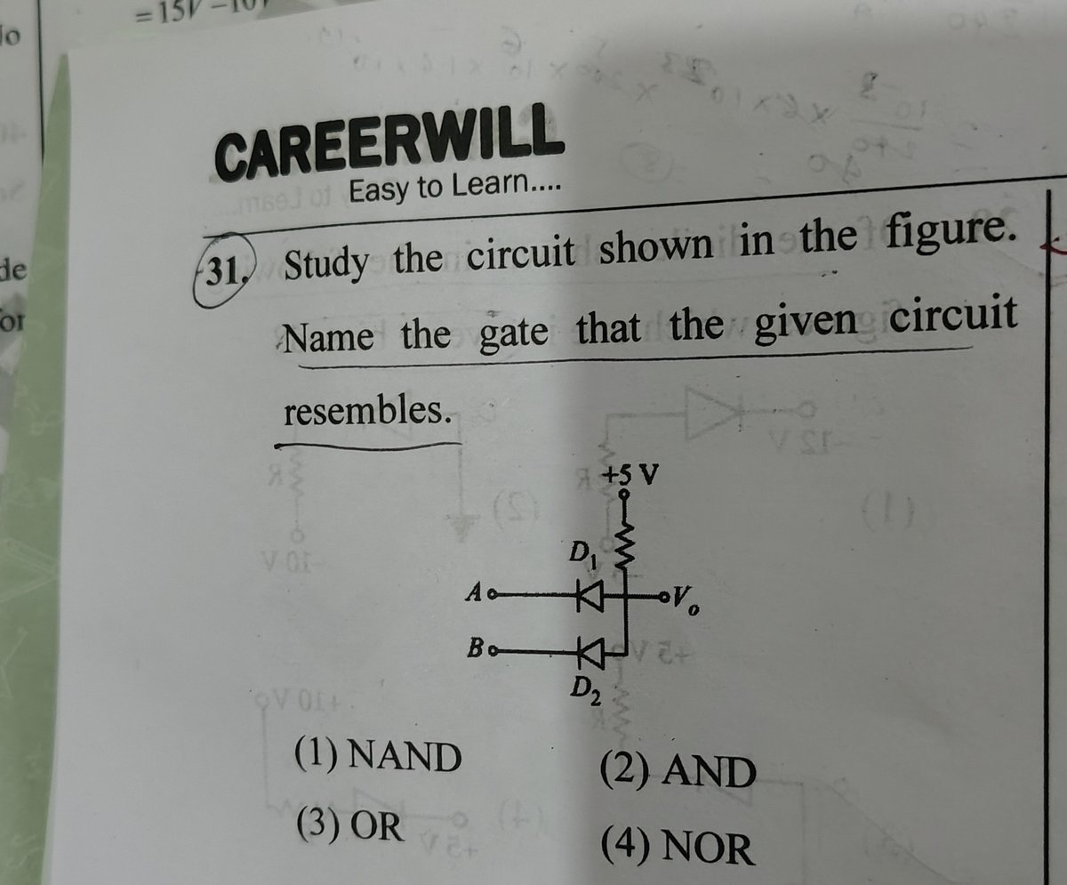 Question: Study the circuit shown in the figure below. Name the gate tha..