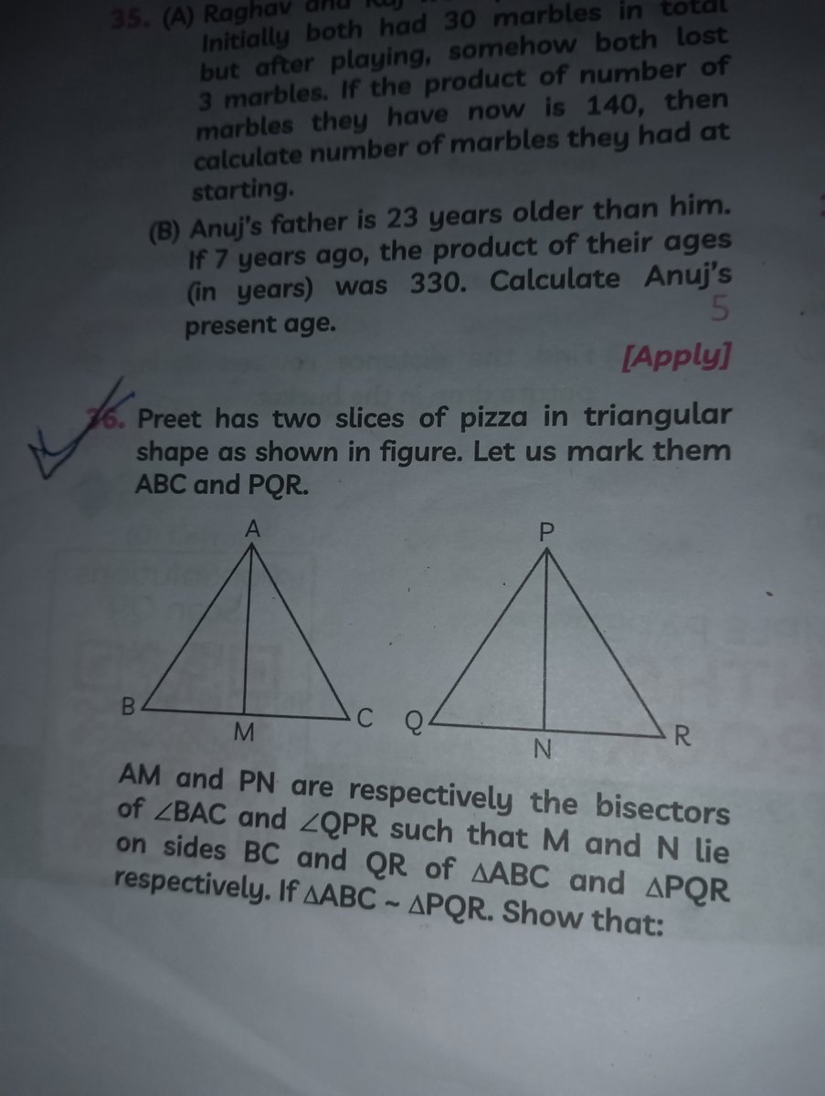 (A) Raghav Intially both had 30 marbles in totat but after playing, some..