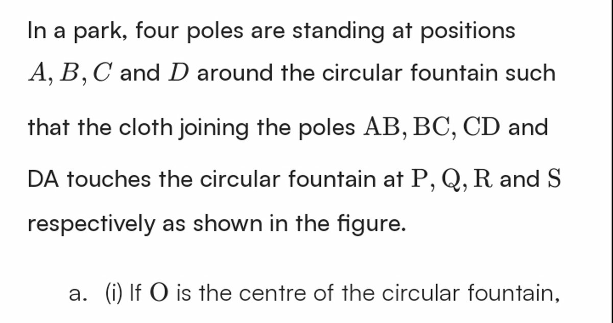 In a park, four poles are standing at positions A , B , C and D around th..