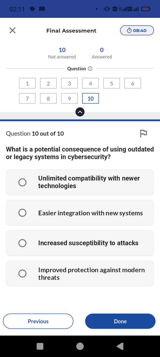 What is a potential consequence of using outdated or legacy systems in cy..