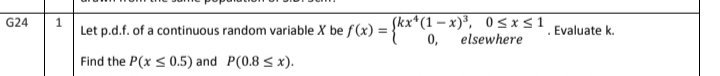 Let the probability density function (p.d.f) of a continuous random varia..