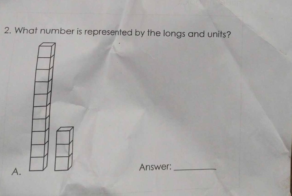 What number is represented by the longs and units? A diagram shows: 1 'l..