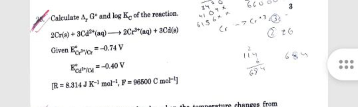 Calculate \Delta _ { \mathrm { T } } \mathrm { G } ^ { \circ } and \log