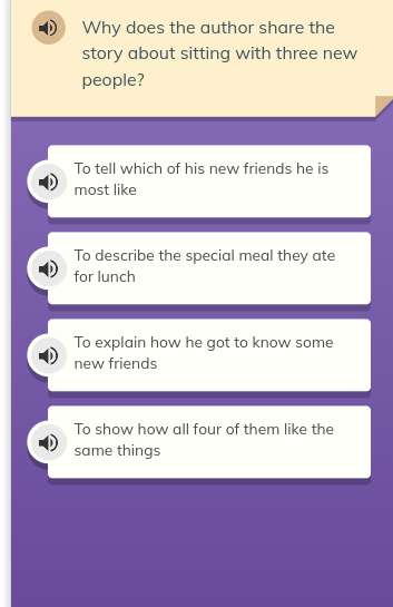 Why does the author share the story about sitting with three new people?