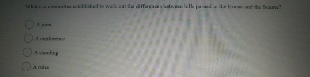 What is a committee established to work out the differences between bills..