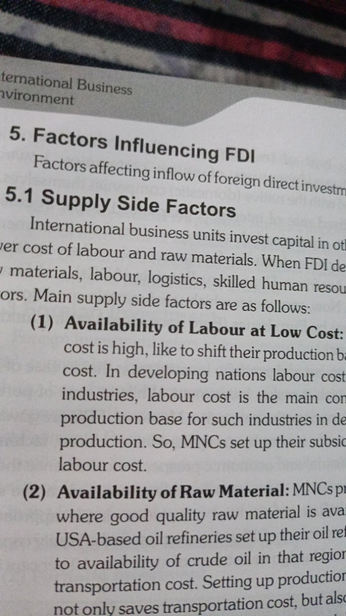 5. Factors Influencing FDI Factors affecting inflow of foreign direct inv..