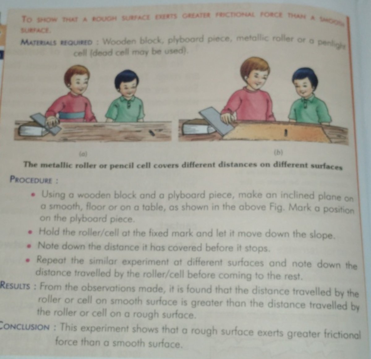TO SHOW THAT A ROUGH SURFACE EXERTS GREATER FRICTIONAL FORCE THAN A SMOOT..