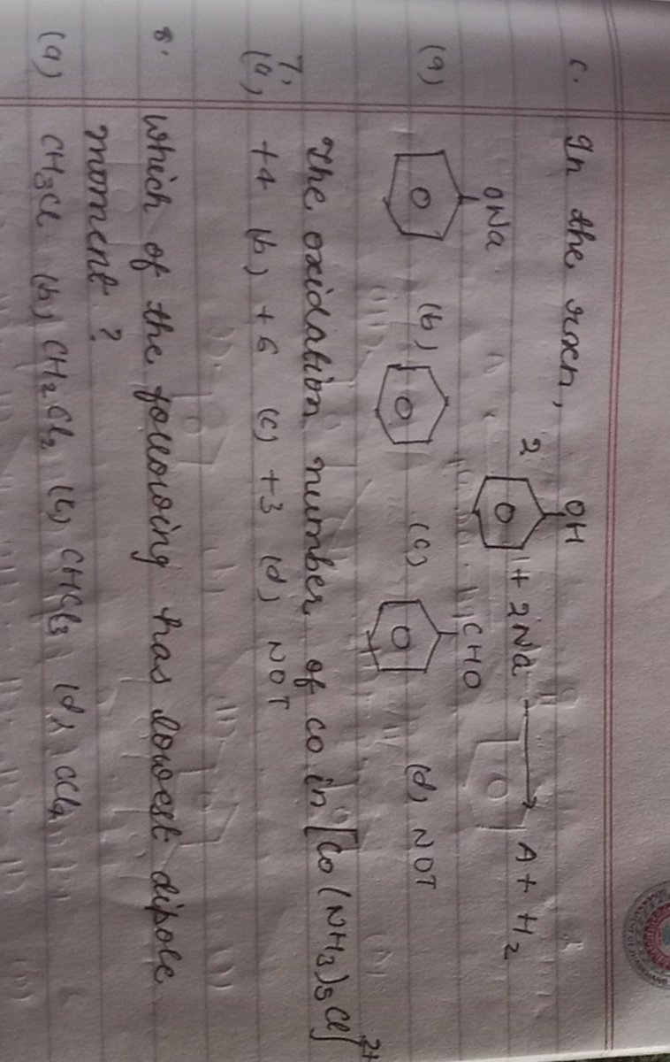 C. In the reaction: Diagram showing a reaction with a benzene ring with O..