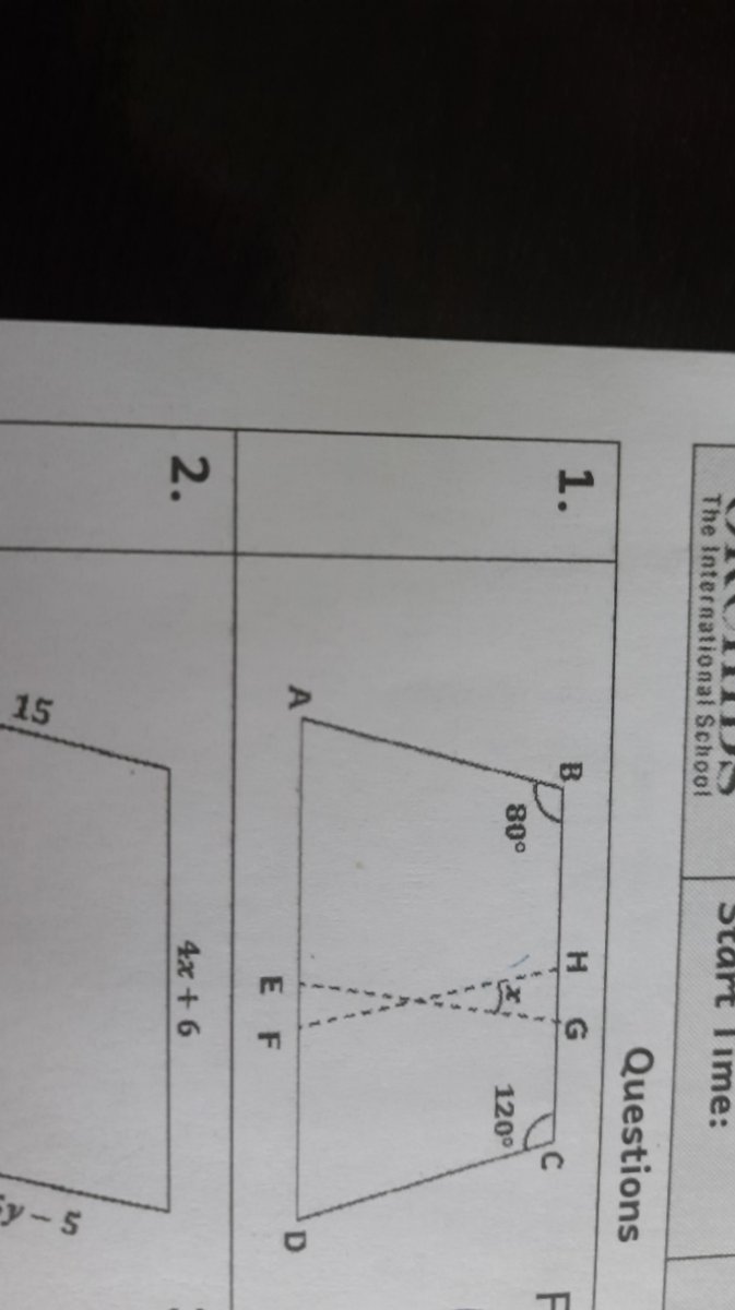 The image shows two geometry problems. Please provide the solution for th..