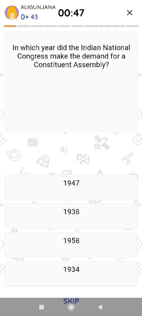 In which year did the Indian National Congress make the demand for a Cons..