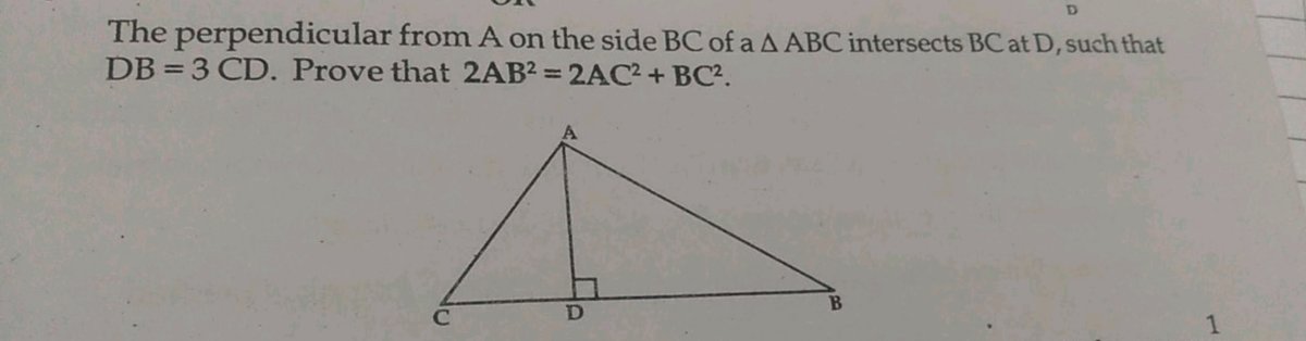 The perpendicular from A on the side B C of a \triangle A B C intersects
