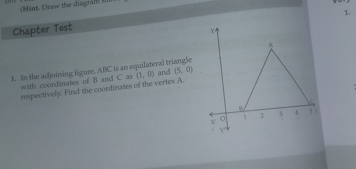 In the adjoining figure, ABC is an equilateral triangle with coordinates