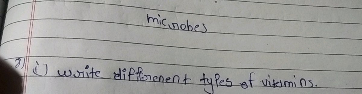mic robes (i) write different types of vitamins. | Filo