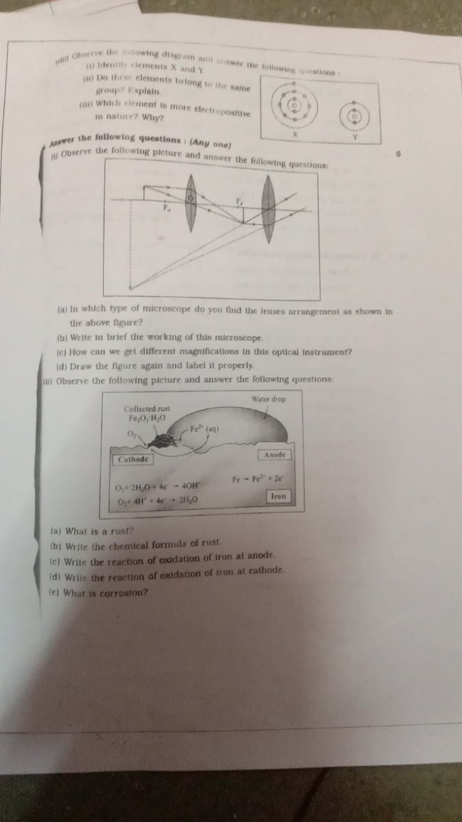 I. Observe the following diagram and answer the following questions: (i)