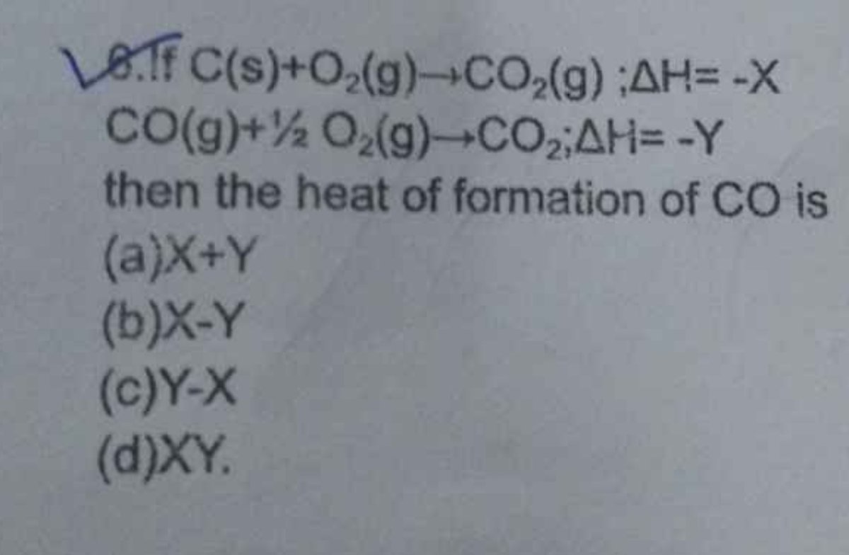 If \mathrm { C } ( \mathrm { s } ) + \mathrm { O } _ { 2 } ( \mathrm {g}