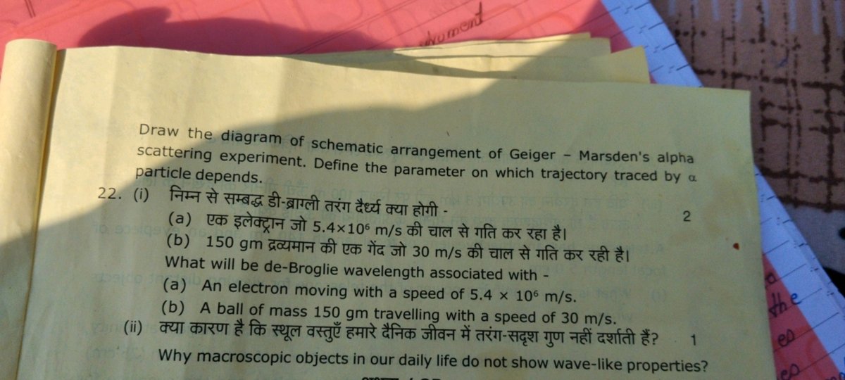 Draw the diagram of schematic arrangement of Geiger – Marsden's alpha sca..