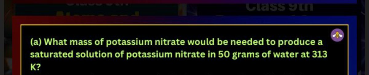 Class 9th (a) What mass of potassium nitrate would be needed to produce a..