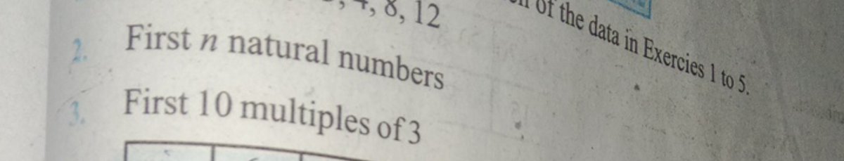 First n natural numbers First 10 multiples of 3 | Filo