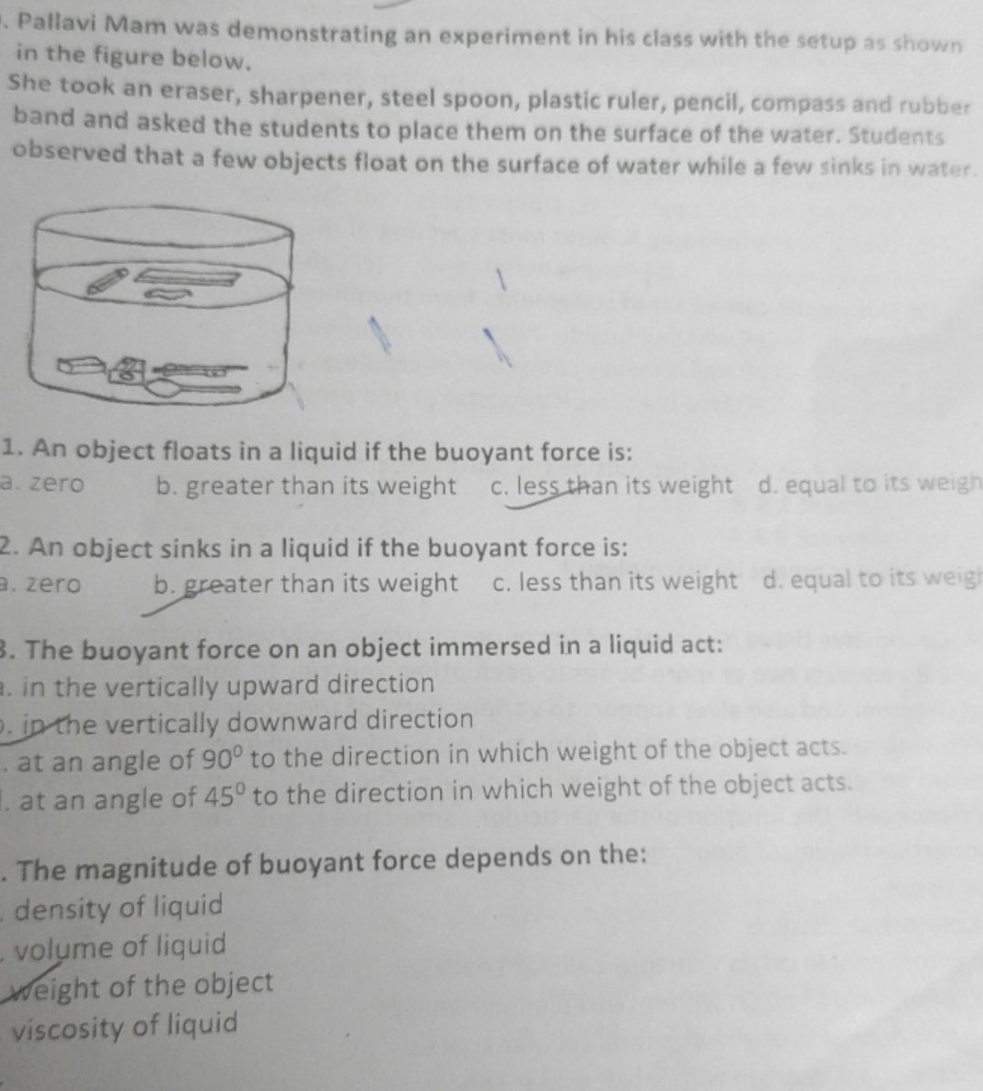 Pallavi Mam was demonstrating an experiment in his class with the setup a..