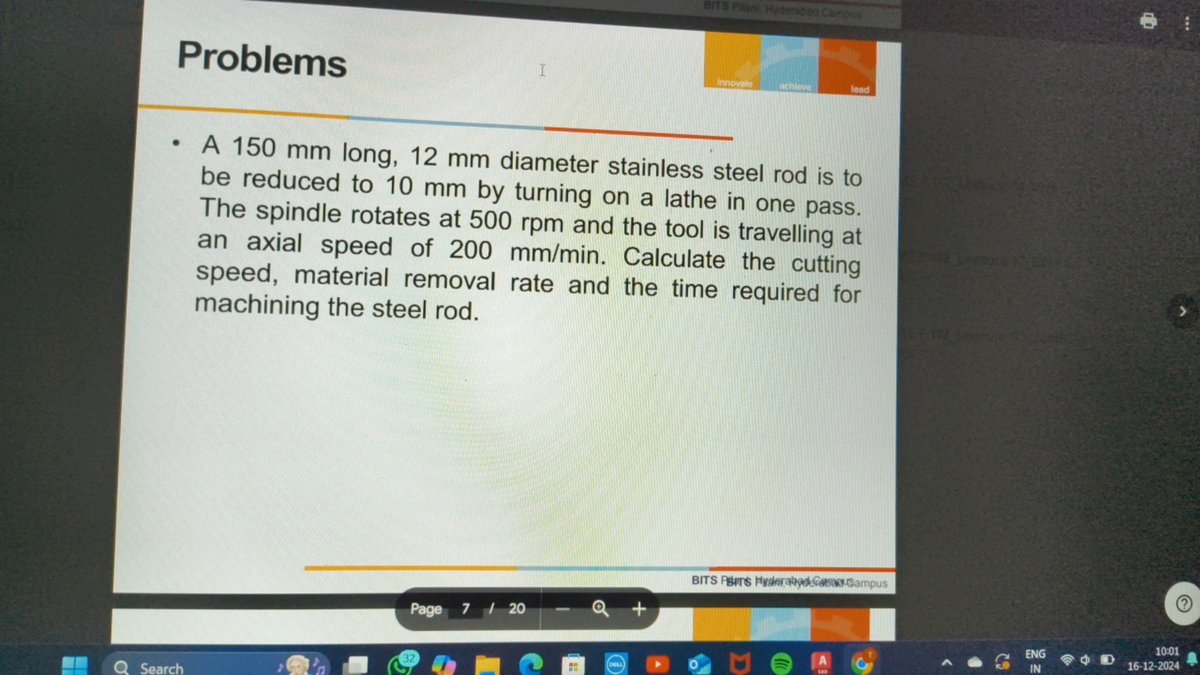 Problems A 150 mm long, 12 mm diameter stainless steel rod is to be reduc..
